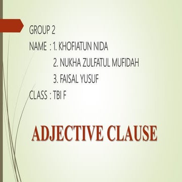 Adjective clause ppt | PPTX