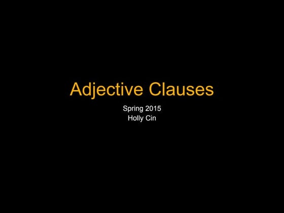 Adjective clauses | PDF