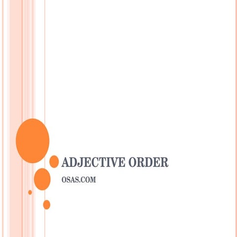 Adjective Order | PPT