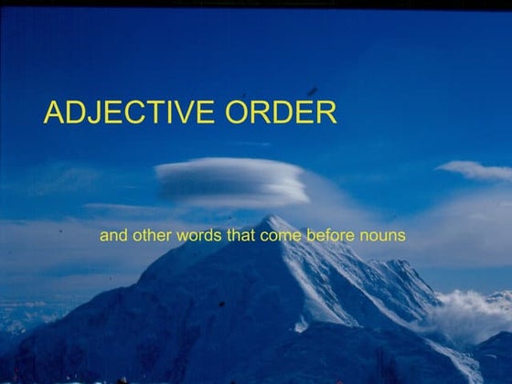 Adjective Order 2nd ESO Bil | PDF