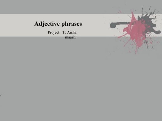 Adjectivephrases | PPT