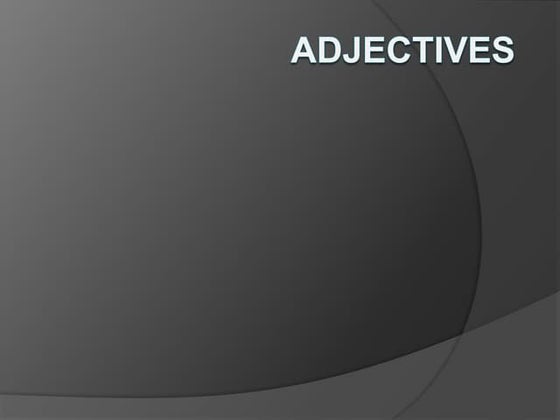Adjectives | PPTX