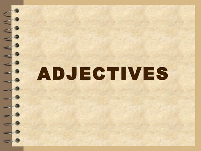Adjectives | PPTX