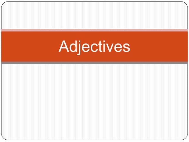 Les adjectifs BAGS/BANGS | PPT