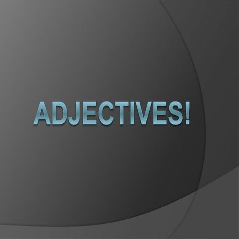 Descriptive Adjectives | PPTX