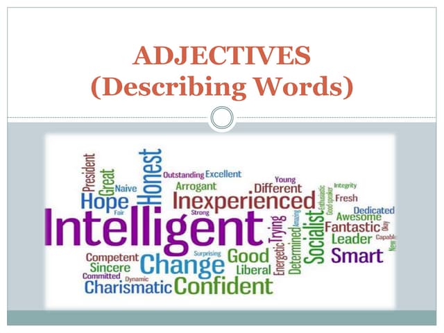 adjectives grade 6 powerpoint presentation | PPT