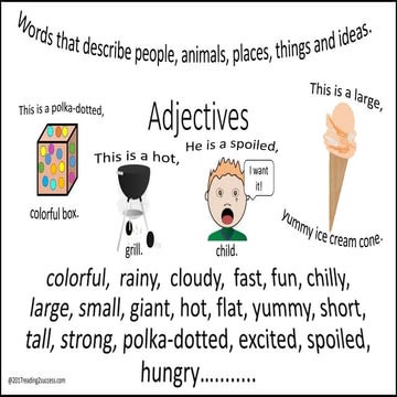 Adjectives - Words that describe people, animals, places, things and ...