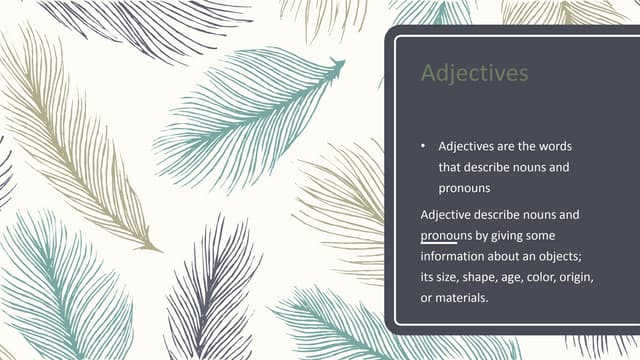 Adjectives - Definition, Types & Examples for Grade 7 | PPTX
