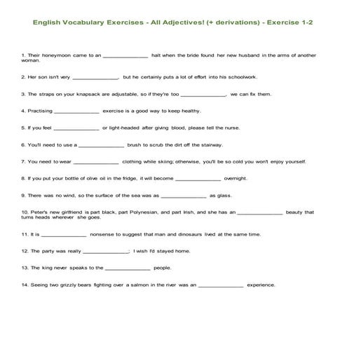 Adjectives 2 - student | DOCX