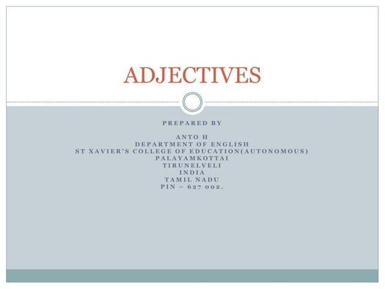 Adjectives (PPT) | PPT