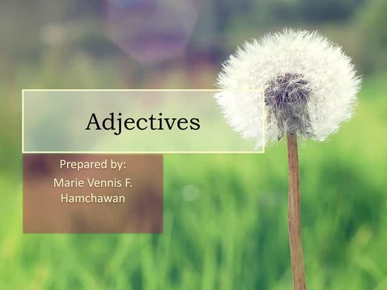 Adjective presentation | PPTX