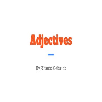 Learn English with these Types of Adjectives | PPT