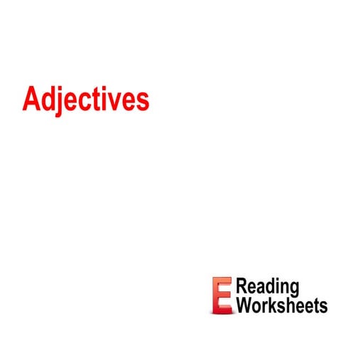 adjectives power point presentation Ereading | PPTX
