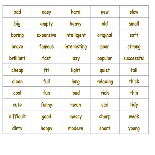 adjectives BASICS ENGLISH FOR EDUCATION AND | PDF