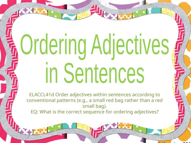 Les adjectifs BAGS/BANGS | PPT