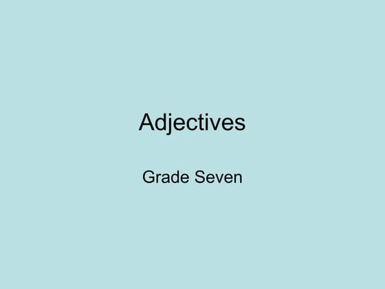 Adjectives | PPT