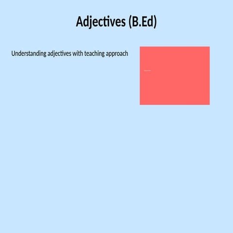 Adjectives powerpoint introduction types | PPTX