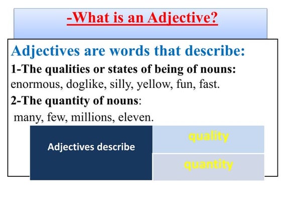 Adjectives and adverbs presentation | PPT