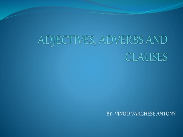 Presentation of english (parts of speech) | PPT