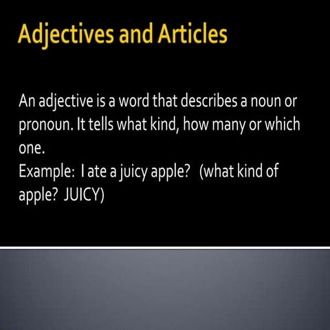 Adjectives and articles | PPTX
