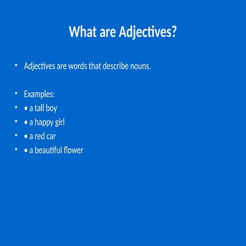 identifying adjectives for english grade 3 | PPT