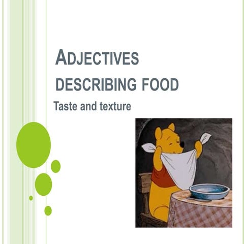 Adjectives describing food | PPTX