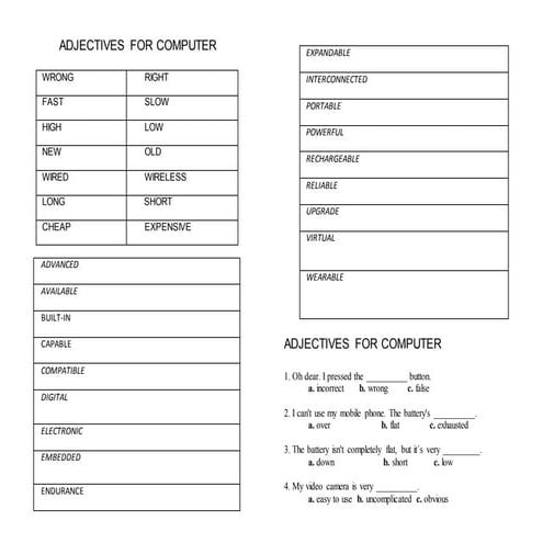 Adjectives for computer | DOCX