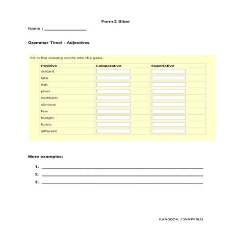 Adjectives form 2 | DOCX