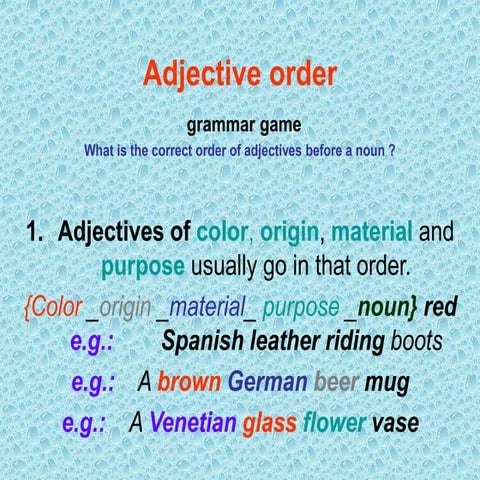Adjectives order.ppt
