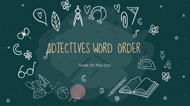order of adjectives English grade 5 lesson | PPTX