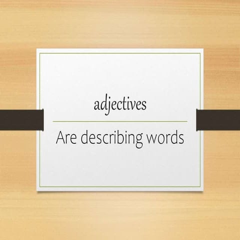 English Lesson: Order of Adjectives in a Series | PPTX