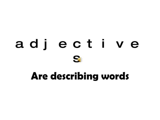 adjectives grade 6 powerpoint presentation | PPT