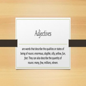 Adjectives presentation | PPTX