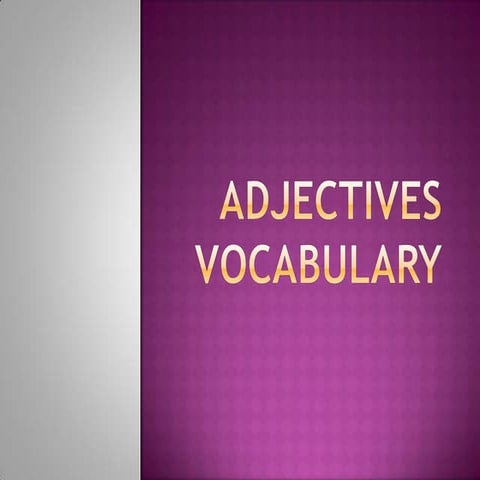 Adjectives vocabulary | PPTX