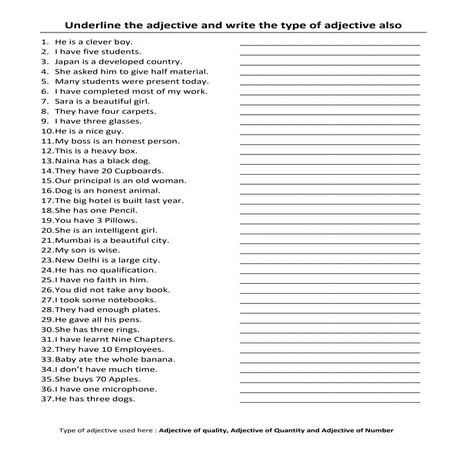 Adjective worksheet | PDF
