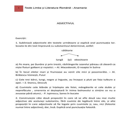 Adjectivul fisa de lucru | PDF
