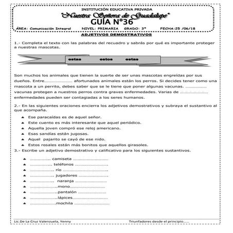 Adjetivo demostrativo 3 | PDF