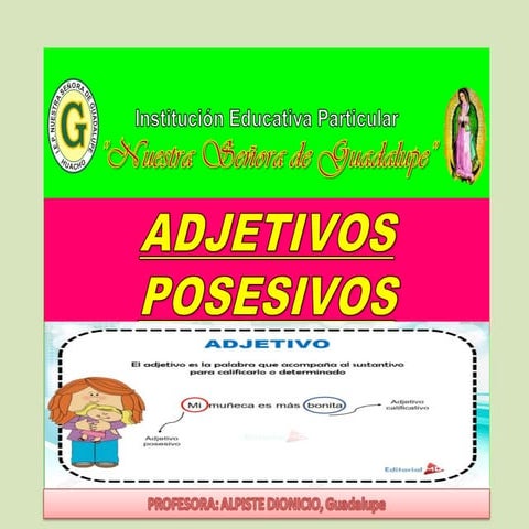 Sustantivos Posesivos En Power Point Presentación: Gramática Y