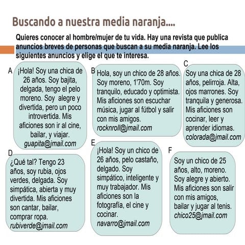 Adjetivos con ser la personalidad | PPT