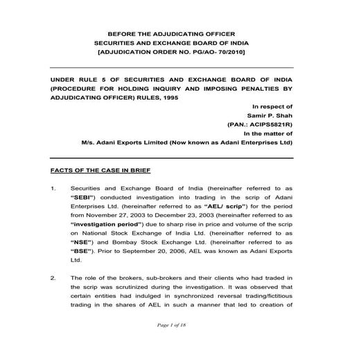 Adjudication Order in respect of Samir P Shah.pdf