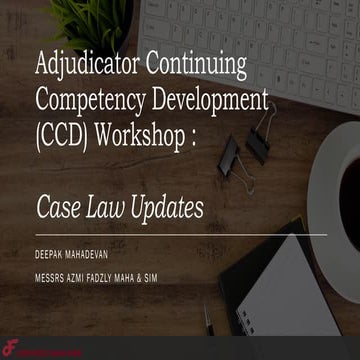 Adjudicator Continuing Competency Development (CCD) Workshop - Case Law ...