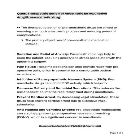 Adjunctive drug or Pre-anesthetic drug .pdf