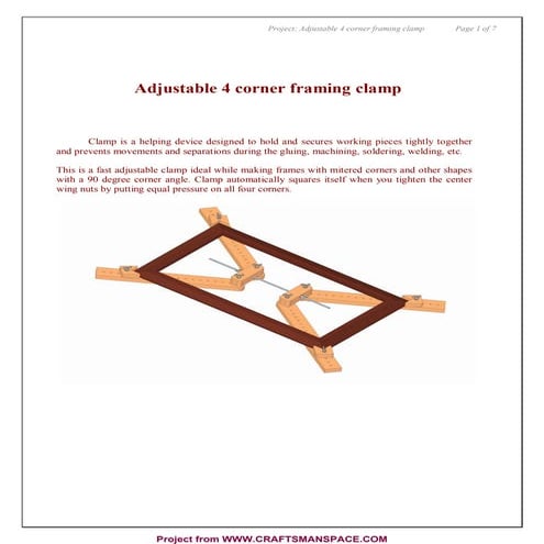 Adjustable 4 corner framing clamp plan | PDF