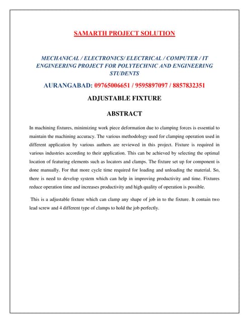 Fixture Designing | PPTX