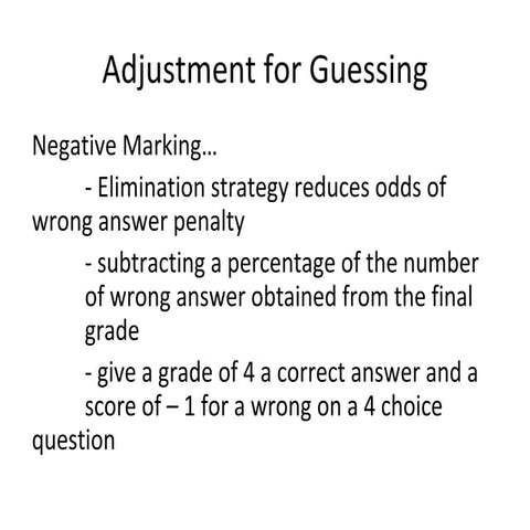 Adjustment for guessing | PPT