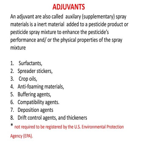 Adjuvants.pptx | Agriculture | Industries