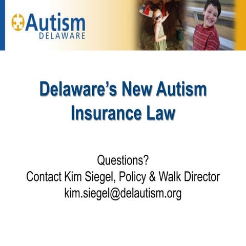 Autism Delaware: New State Insurance Law | PPTX