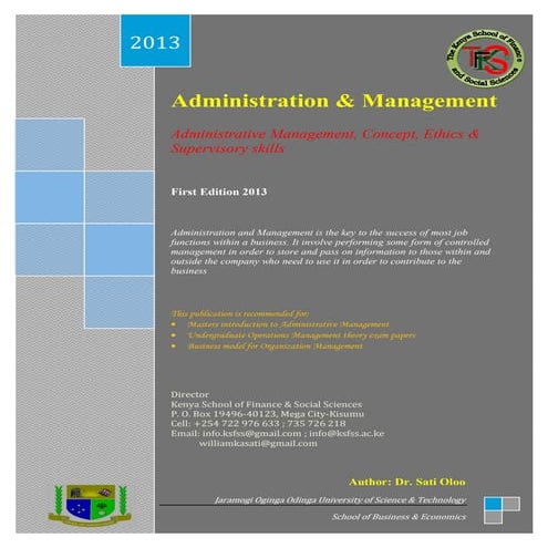 Administrative Management Booklet | PDF