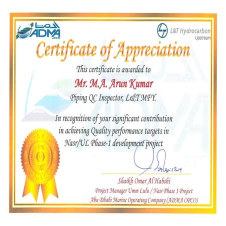 Certificate of Appreciation | PDF