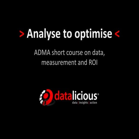 ADMA Course Analyse to Optimise | PDF